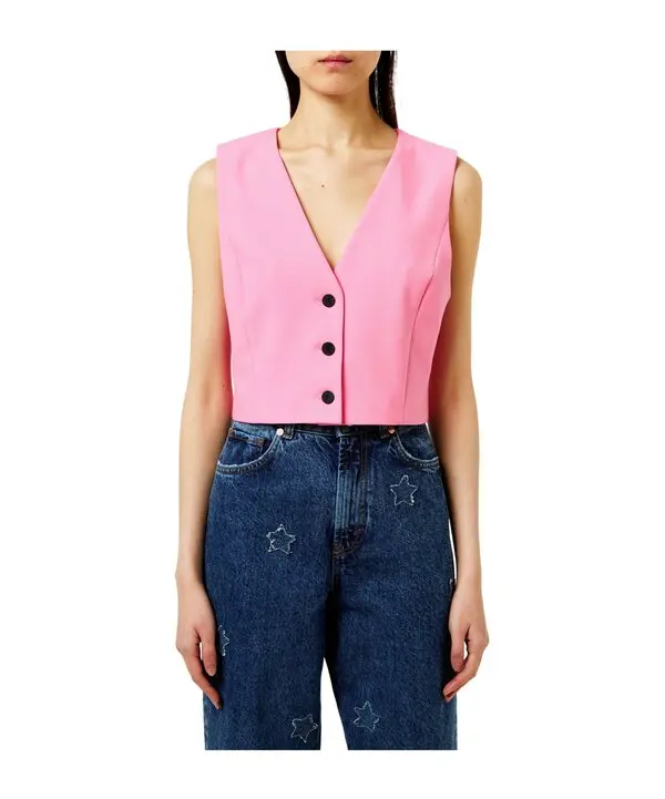 Hugo Boss Vneck Cropped Waistcoat