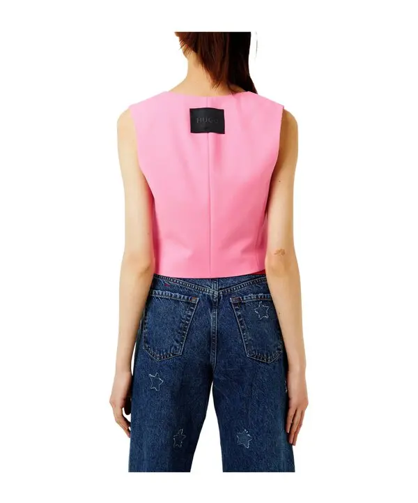 Hugo Boss Vneck Cropped Waistcoat