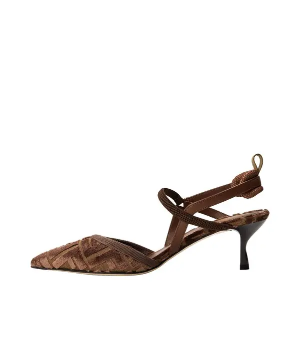 Fendi Toned Jacquard Pointedtoe Sandals
