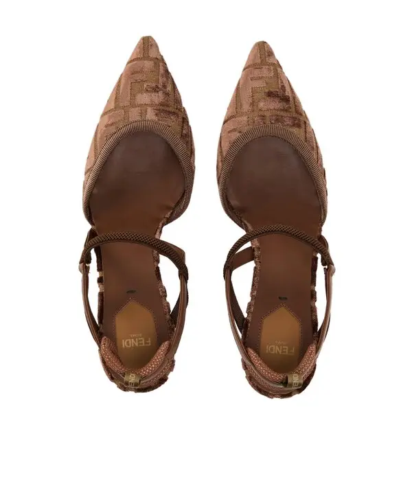 Fendi Toned Jacquard Pointedtoe Sandals
