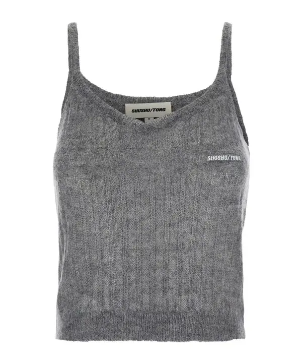 SHUSHU/TONG Knitted Cami Top - Grey