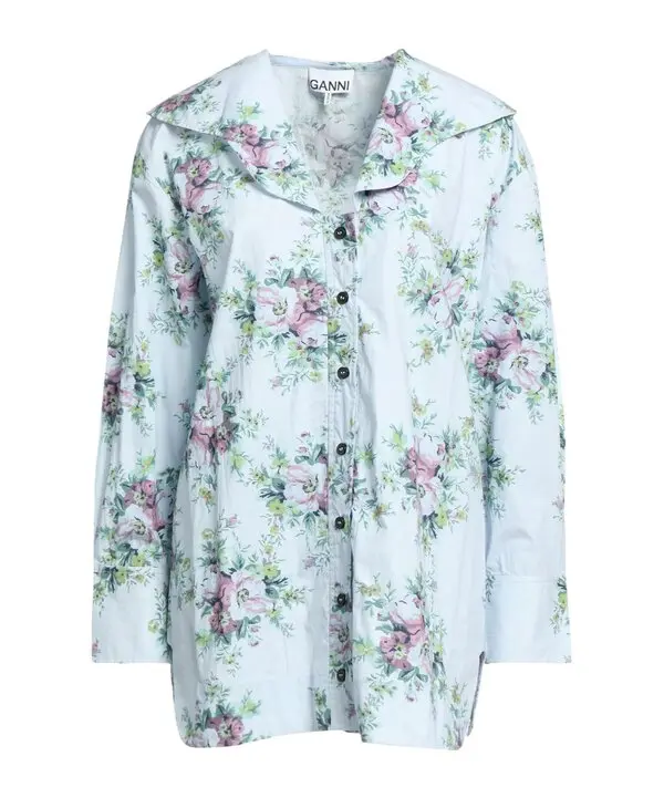 GANNI Printed Long-sleeve Shirt