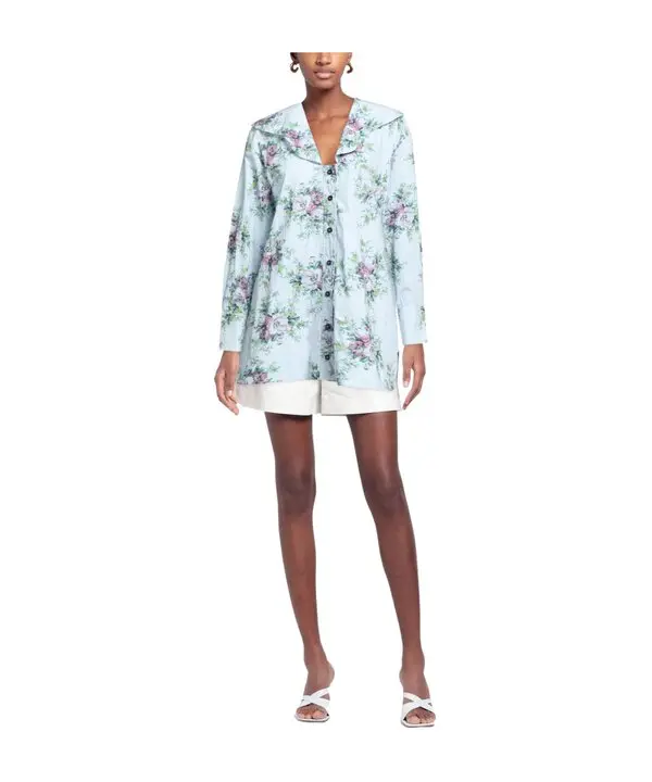 GANNI Printed Long-sleeve Shirt