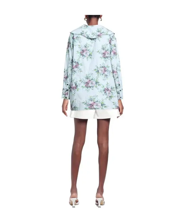 GANNI Printed Long-sleeve Shirt