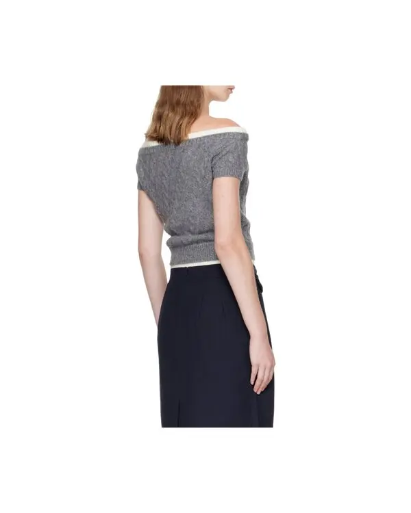 SHUSHU/TONG Off-the-shoulder Puff Sleeve Sweater