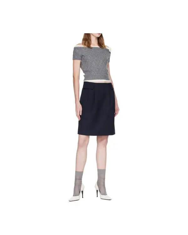 SHUSHU/TONG Off-the-shoulder Puff Sleeve Sweater