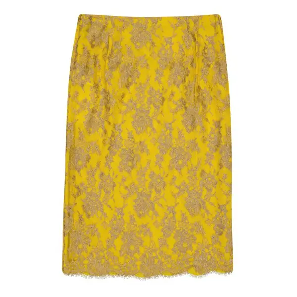 Saint Laurent Lace Midi Skirt