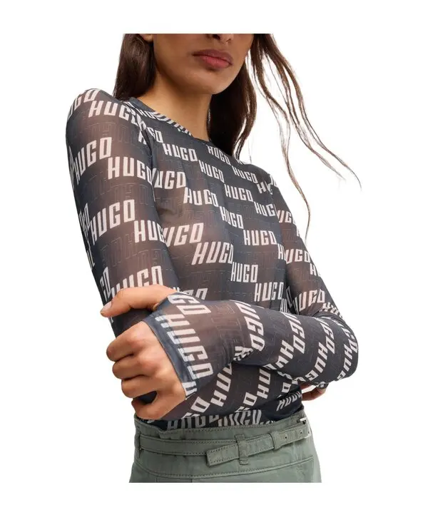 Hugo Boss Mesh Crewneck Longsleeve Top