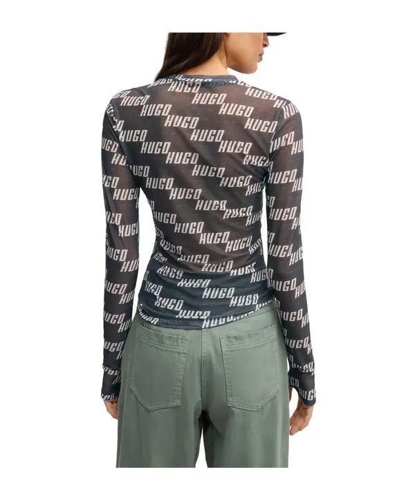 Hugo Boss Mesh Crewneck Longsleeve Top