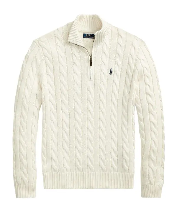 Polo Ralph Lauren Cable-knit Quarter-zip Sweater