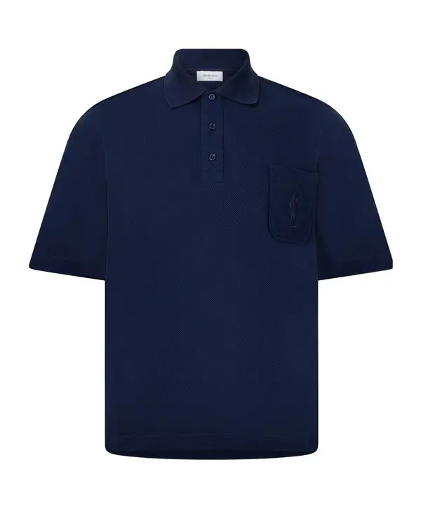 Saint Laurent Shortsleeve Polo Shirt - Black