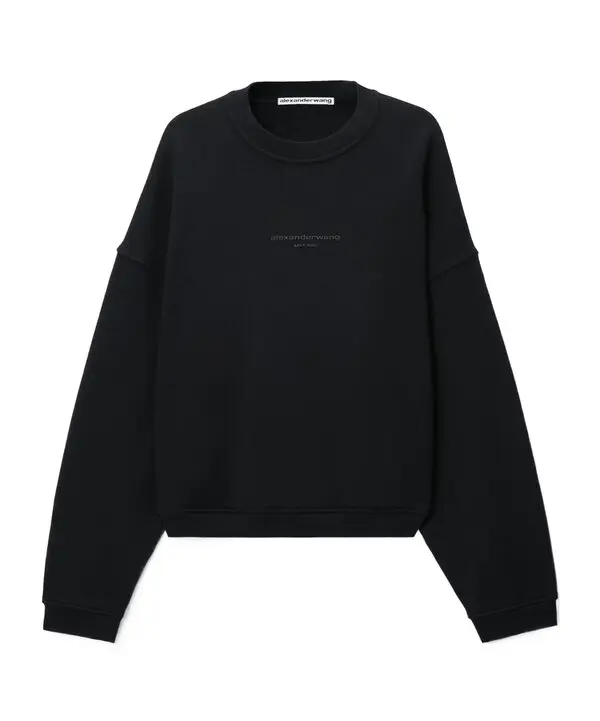 Alexander Wang Logo-print Oversized Crew-neck Sweatshirt - Black