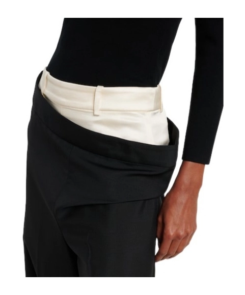 RÓHE Wool And Mohair Paneled Wide-leg Pants
