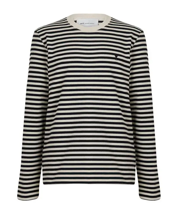 AMI Paris Striped T-shirt - Black