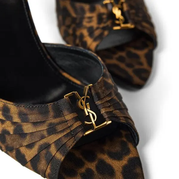 Saint Laurent Leopardprint Squaretoe Mule Sandal