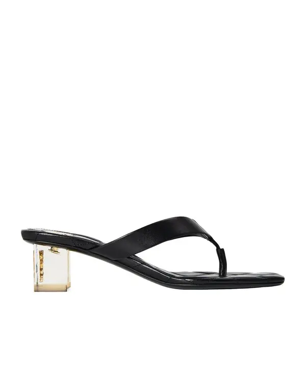 Saint Laurent Squaretoe Thong Sandal - Black