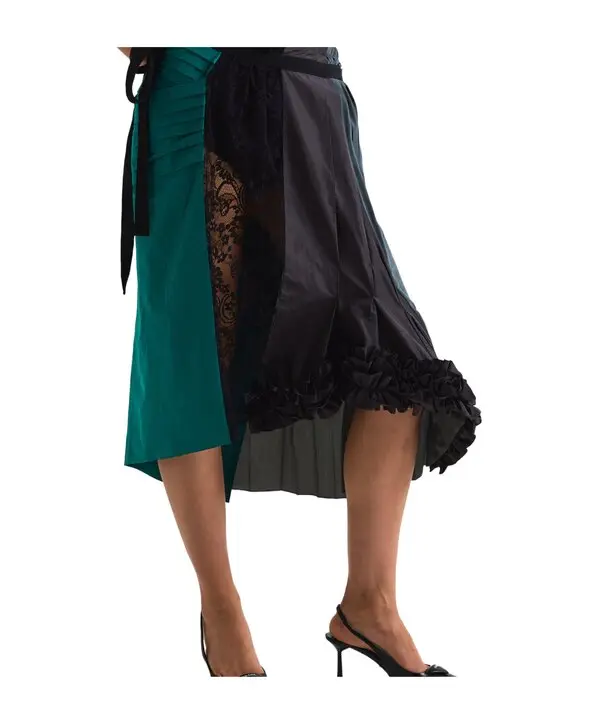 Prada Asymmetrical Midi Wrap Skirt With Tied Waist