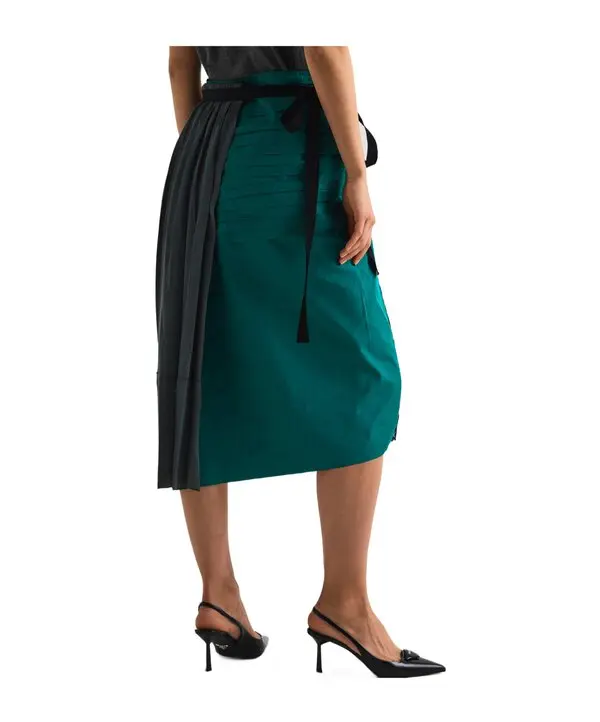 Prada Asymmetrical Midi Wrap Skirt With Tied Waist