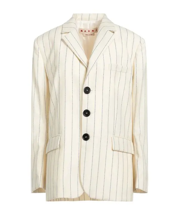 Marni Striped Suit Jacket - Ivory