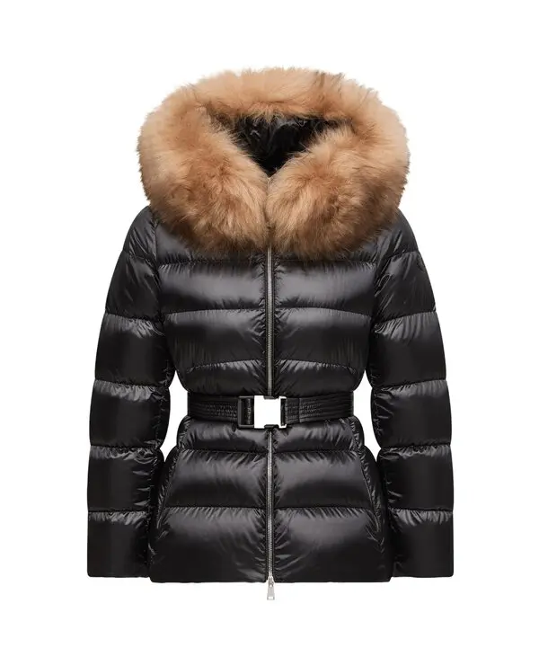 Moncler Cupidones Shearling-trimmed Short Down Jacket - Black/beige