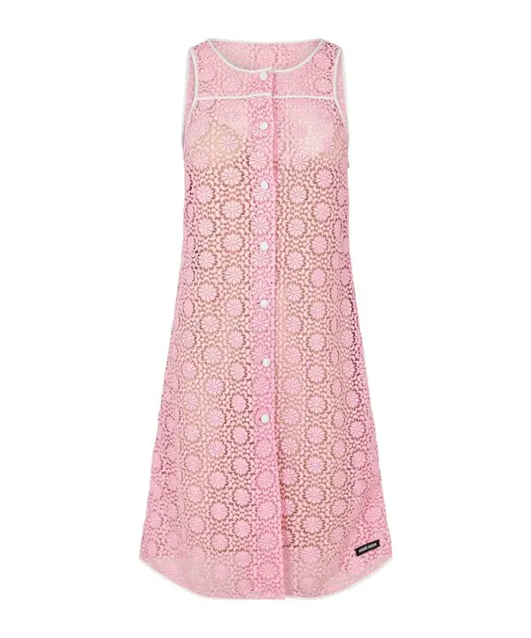 Miu Miu Sleeveless Lace Shift Dress - No