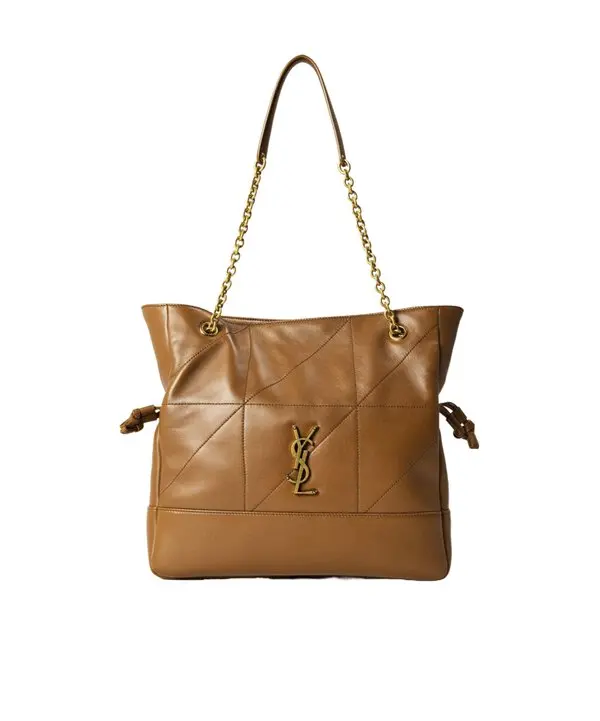 Saint Laurent Plaid Tote Bag - Brown