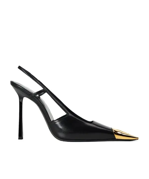 Saint Laurent Pointedtoe Slingback Heels - Black