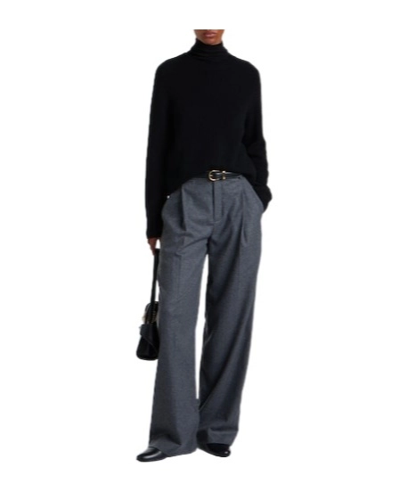 Vince Wool-blend Flannel Wide-leg Pants