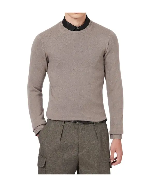 Emporio Armani Crewneck Long Sleeve Knit Sweater - Nude