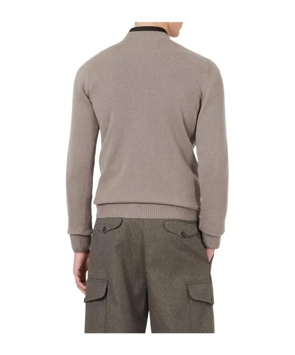 Emporio Armani Crewneck Long Sleeve Knit Sweater - Nude