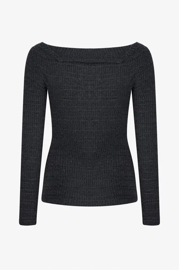 Victoria Beckham Folded Detail Merino Blend Wool Boat-neck Cardigan - Grey