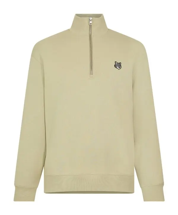 Maison Kitsuné Half-zipper Fleece Jacket - Beige