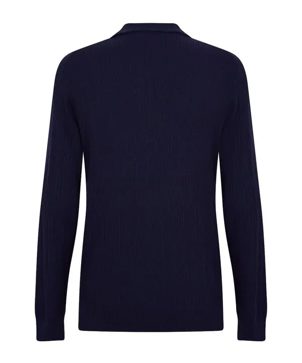 Hugo Boss Ribbed Knit Half Zip Polo Shirt