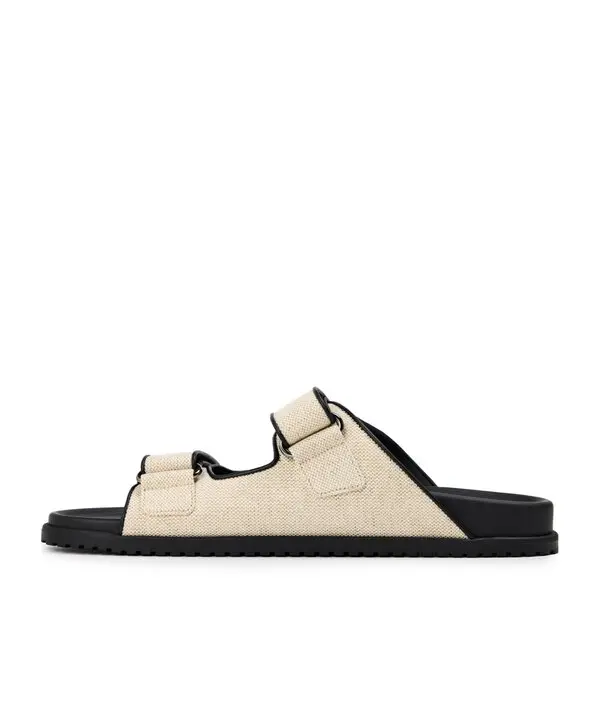 Dolce & Gabbana Fabric Doublestrap Slide Sandals