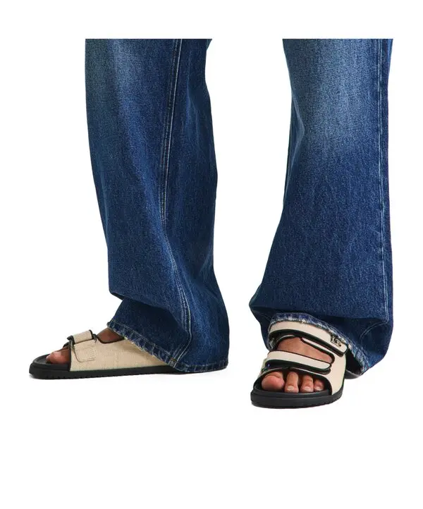 Dolce & Gabbana Fabric Doublestrap Slide Sandals