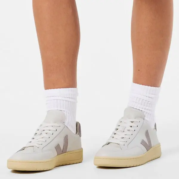 VEJA V-10" Lace Up Sneakers - Nude