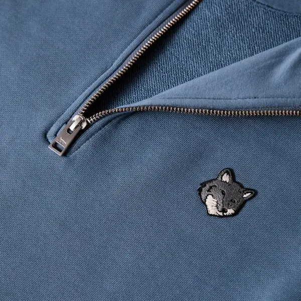 Maison Kitsuné Half-zipper Fleece Hoodie