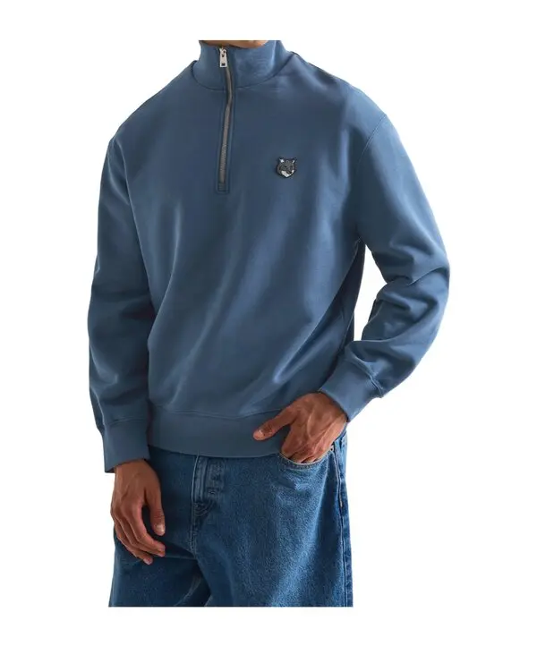Maison Kitsuné Half-zipper Fleece Hoodie