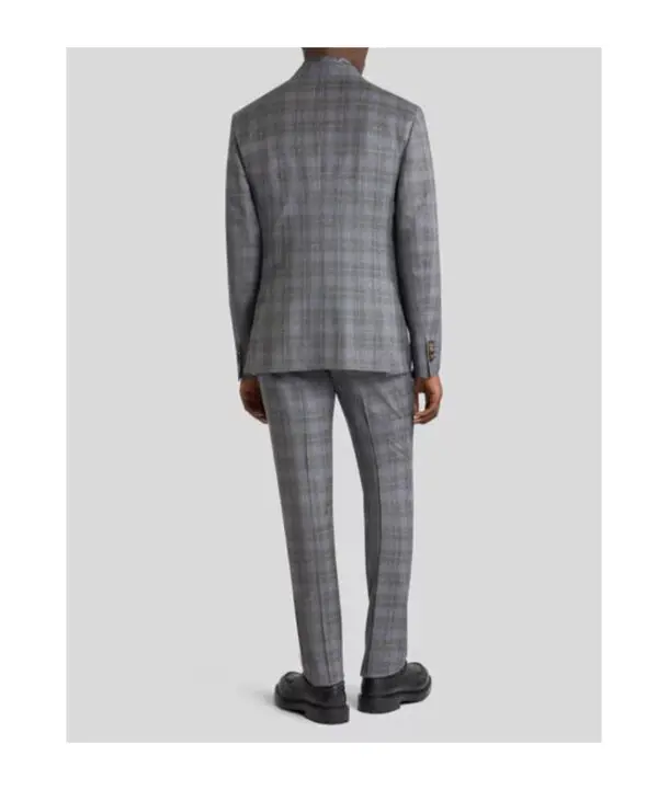 Etro Single-breasted Wool And Cashmere Suit With Check Motif