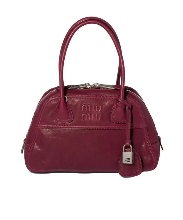 Miu Miu Vivant Nappa Leather Bag - Amaranth