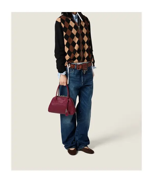 Miu Miu Vivant Nappa Leather Bowling Bag