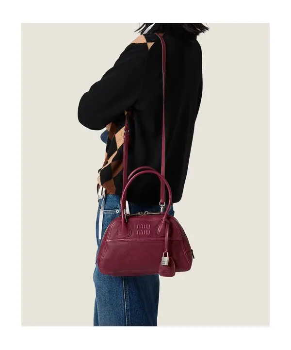 Miu Miu Vivant Nappa Leather Bowling Bag