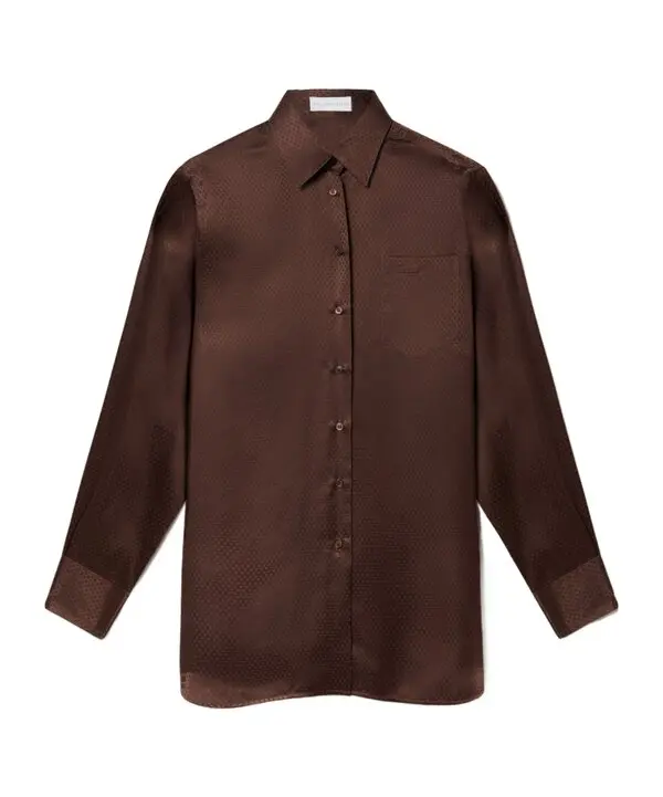 Stella McCartney Star Silk Jacquard Shirt - Brown