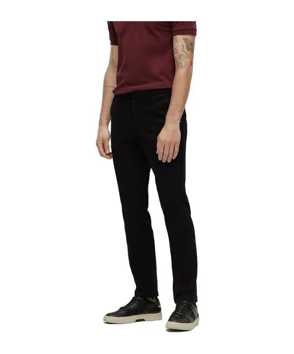 Hugo Boss Slimfit Tapered Chino Trousers - Black