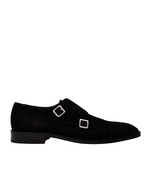 Hugo Boss Suede Double Monk Strap Derby Shoes