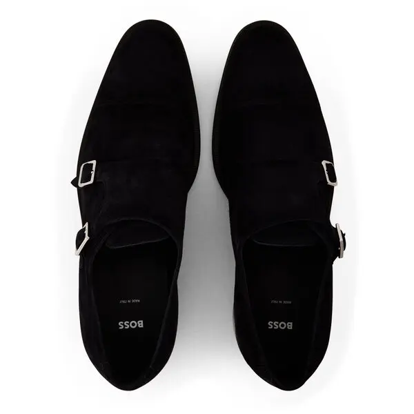 Hugo Boss Suede Double Monk Strap Derby Shoes