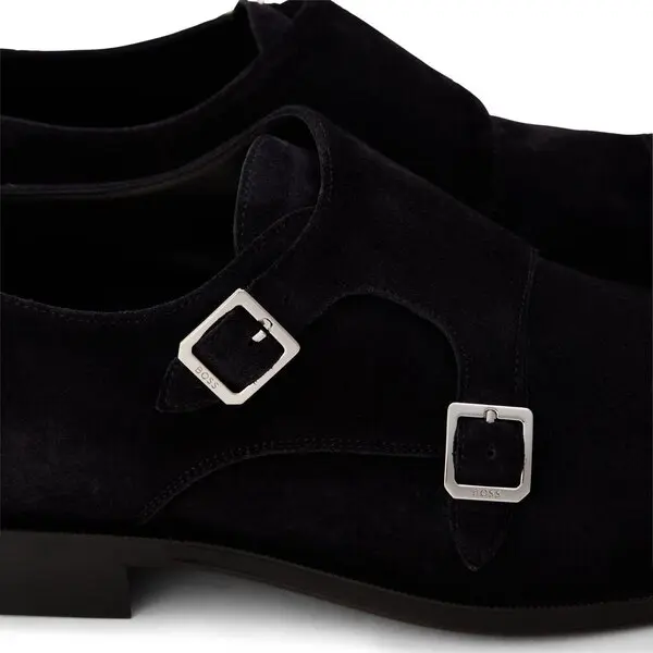 Hugo Boss Suede Double Monk Strap Derby Shoes