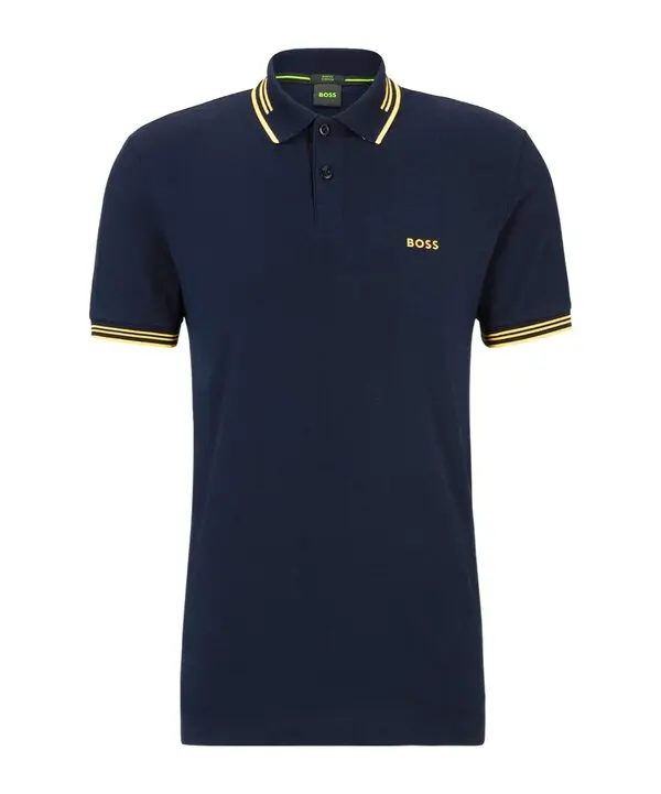 Hugo Boss Contrastcollar Polo Shirt - Black