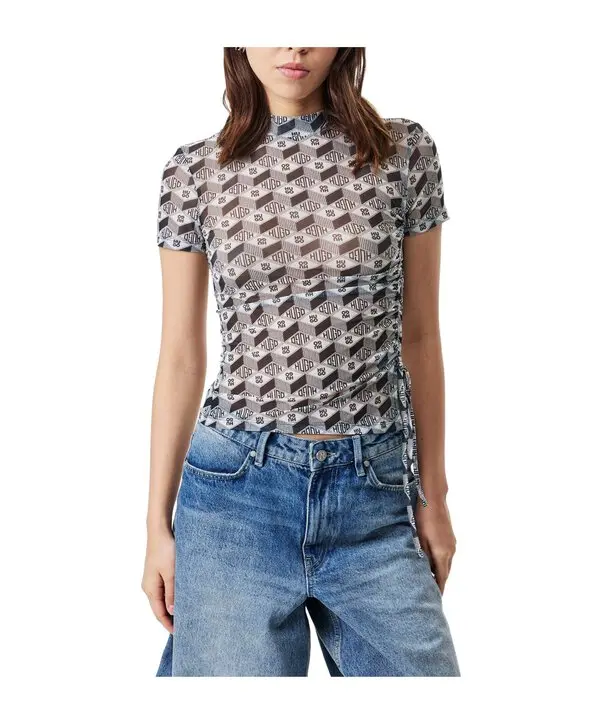 Hugo Boss Allover Geometric Print Shortsleeve Top