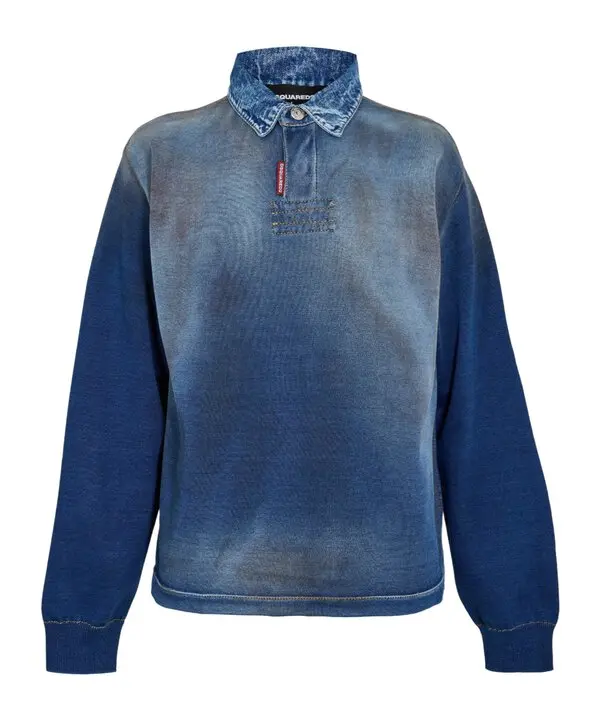 Dsquared2 Longsleeve Denim Polo Shirt